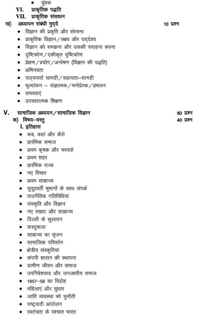 CTET Syllabus In Hindi 2020 Download For Class 1 To 5 And 6 To 8 A