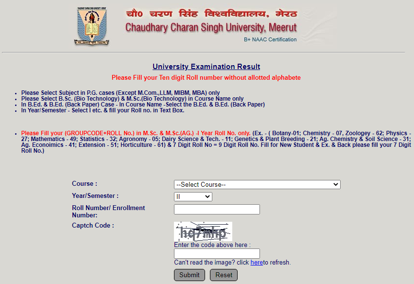CCSU UG 2nd Year Result 2021 Check CCS University BA B Sc B CCSU UG 2nd Year Result 2021 Check CCS University BA B Sc B